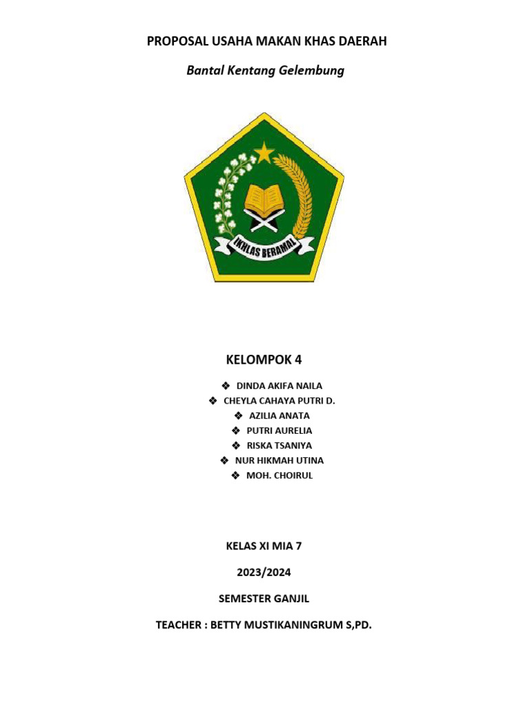 Proposal Prakarya Kel 4 | PDF | Cooking, Food & Wine | Home & Garden