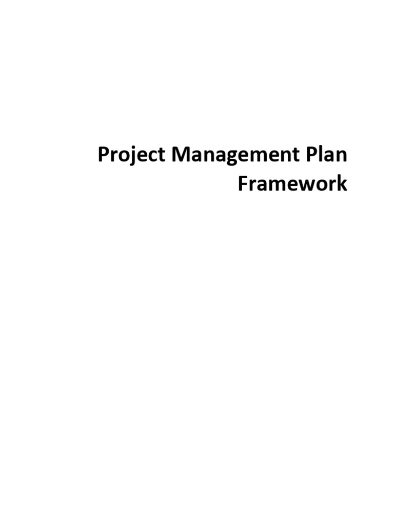 Project Management Plan Framework Guide | PDF | Risk Management ...