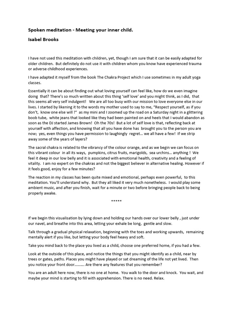 Meeting Your Inner Child | PDF | Meditation