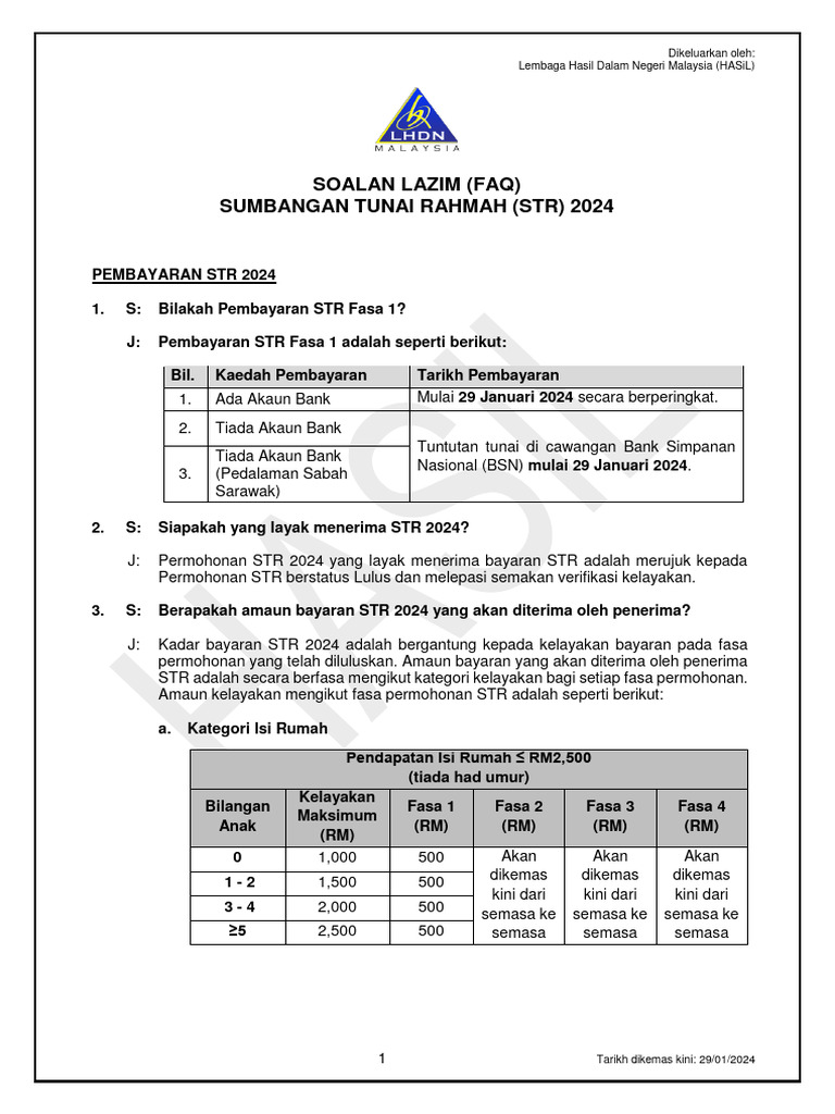 Soalan - Lazim - (Faq) - Pembayaran STR 2024 | PDF