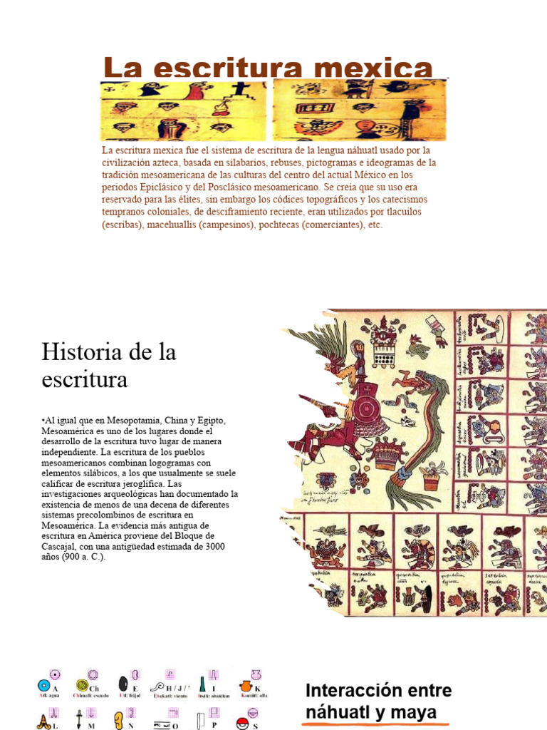 Escritura Mexica: Sistema y Desciframiento | PDF | Escritura | Mesoamérica