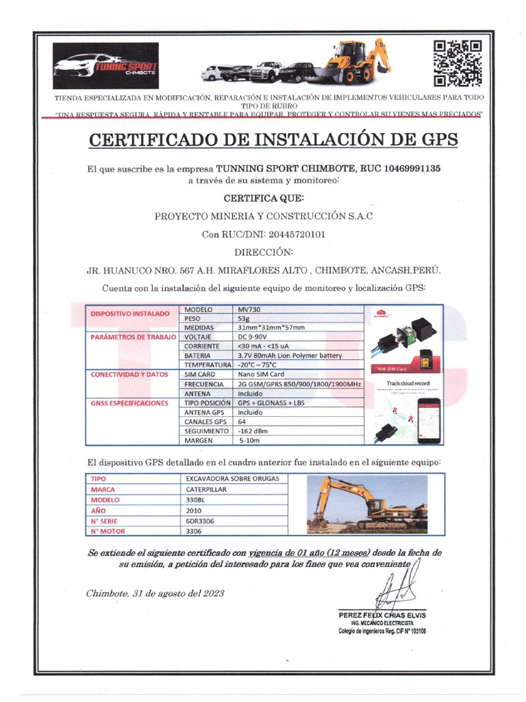 Certificado GPS | PDF Certificado GPS | PDF