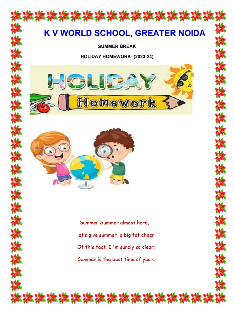 Summer Holiday Homework | PDF