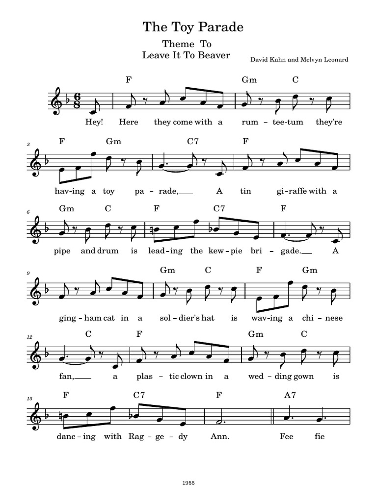 The Toy Parade (Theme To Leave It To Beaver) | PDF