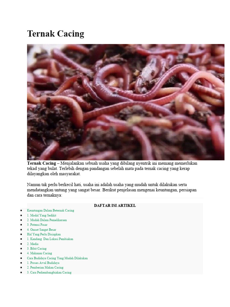 Budidaya Cacing Tanah 2 | PDF