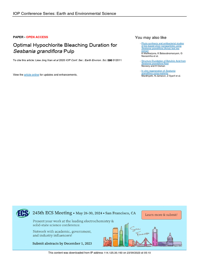 Xian 2020 IOP Conf. Ser.: Earth Environ. Sci. 596 012011 | PDF | Pulp ...