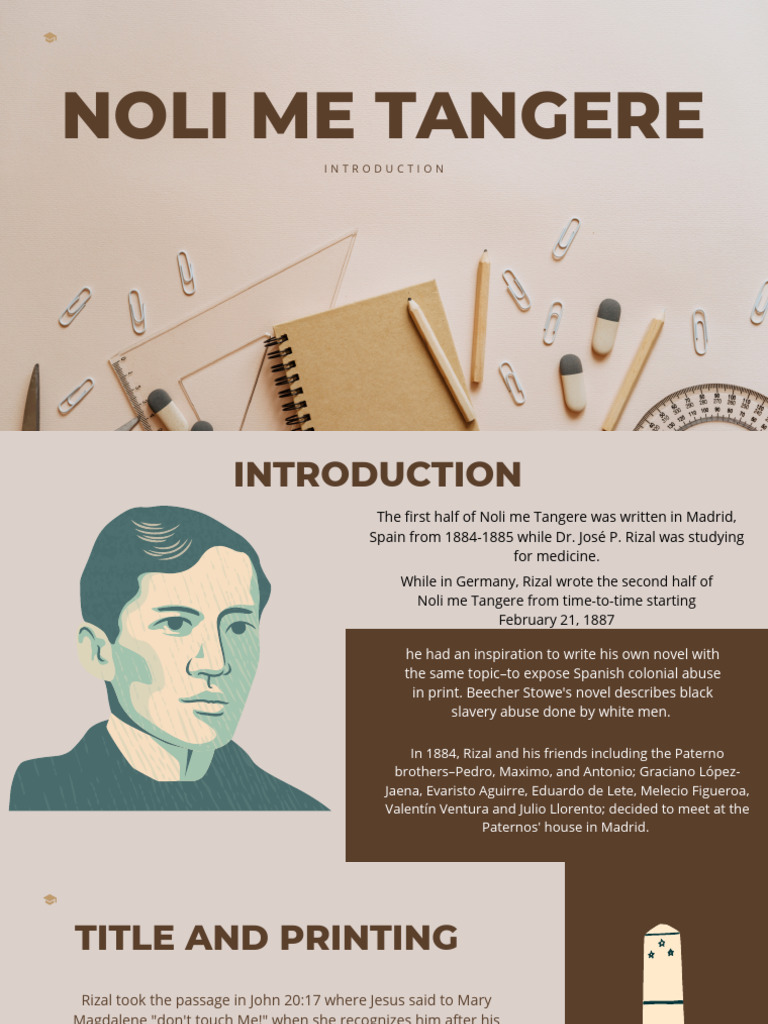 NOLI ME TANGERE - INTRO | PDF | Philippines | Spanish Language Literature