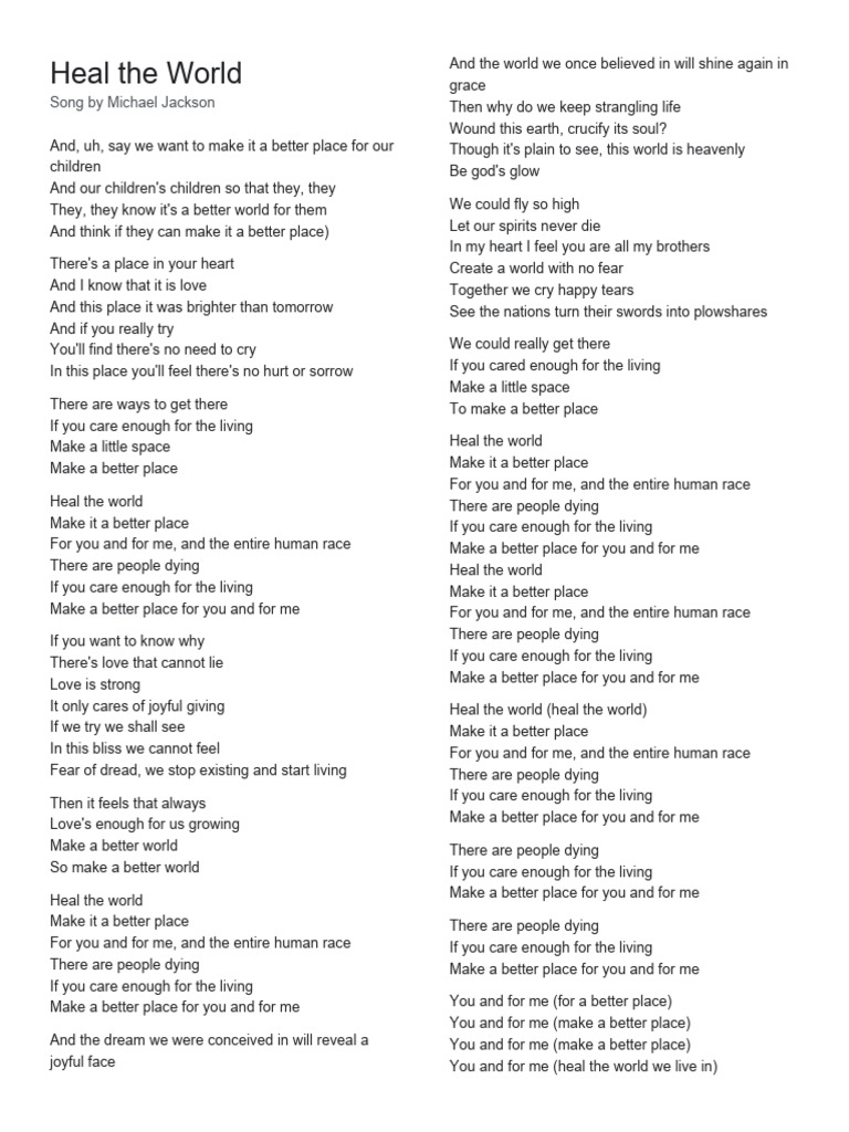 Heal The World | PDF