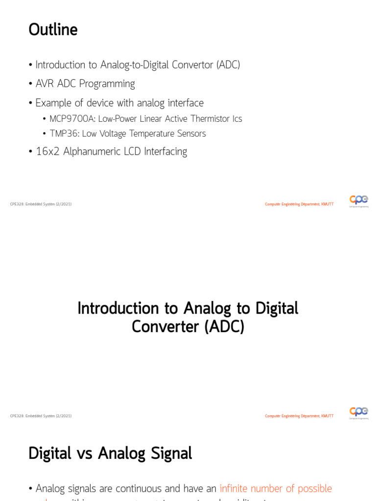 CPE328 2-2021 Lect3 AVR ADC | PDF | Analog To Digital Converter ...