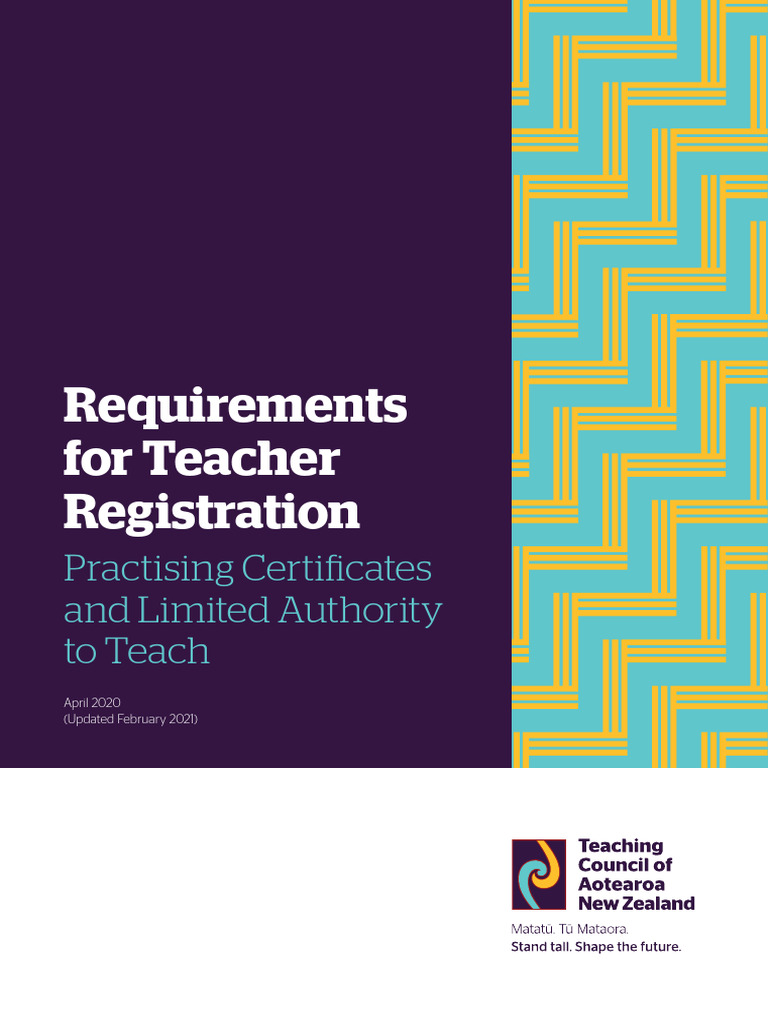 Requirements For Teacher Registration Practising Certificates and ...