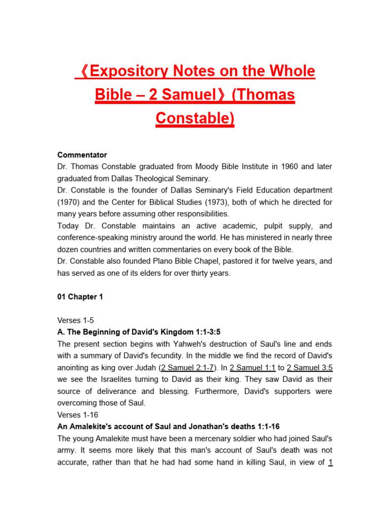 100125《Expository Notes on the Whole Bible - 2 Samuel》 (Thomas ...