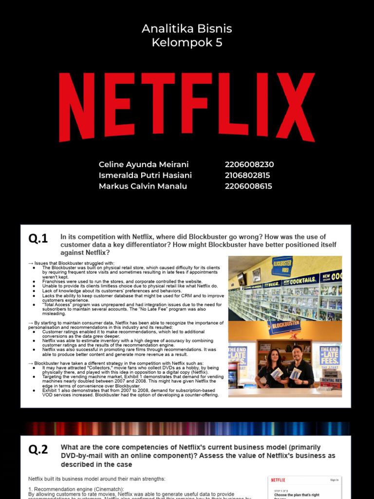 Analitika Bisnis Netflix Kelompok 5 | PDF | Video On Demand | Netflix