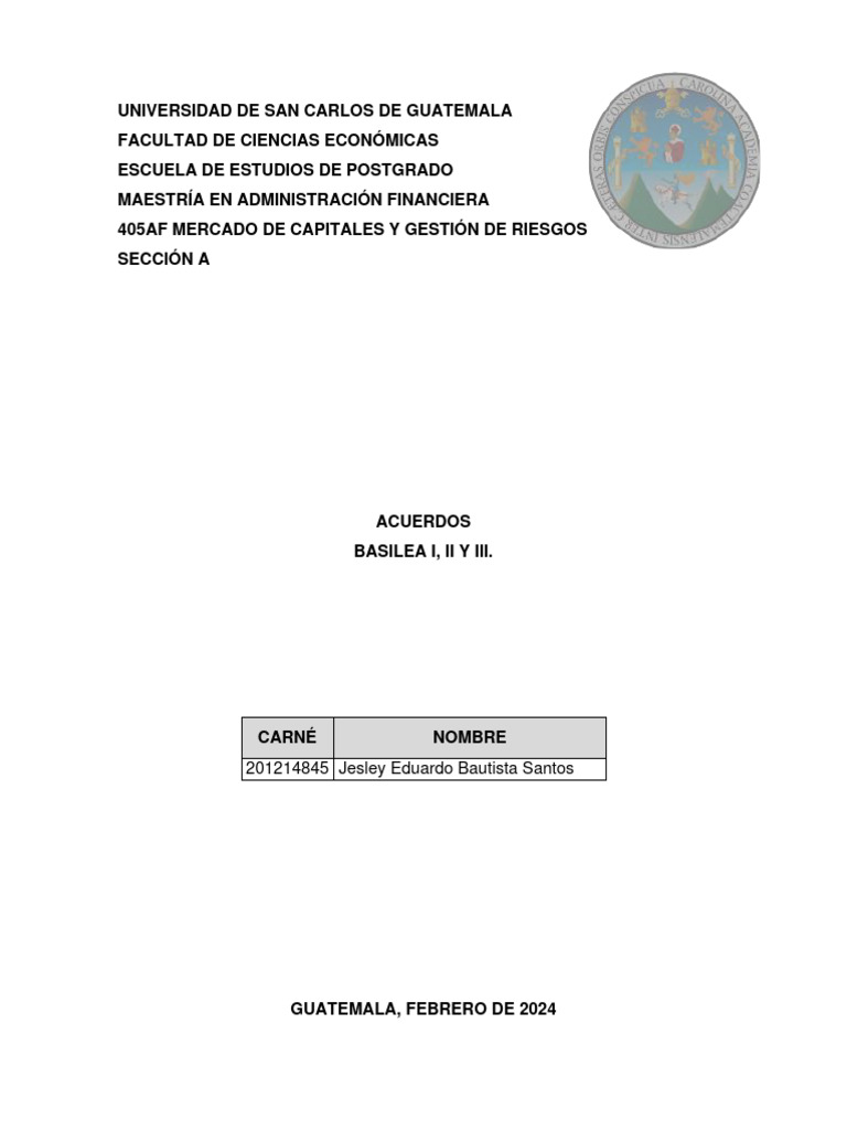 Monografía - Acuedos Basilea - Jesley Bautista | PDF | Basilea Ii ...
