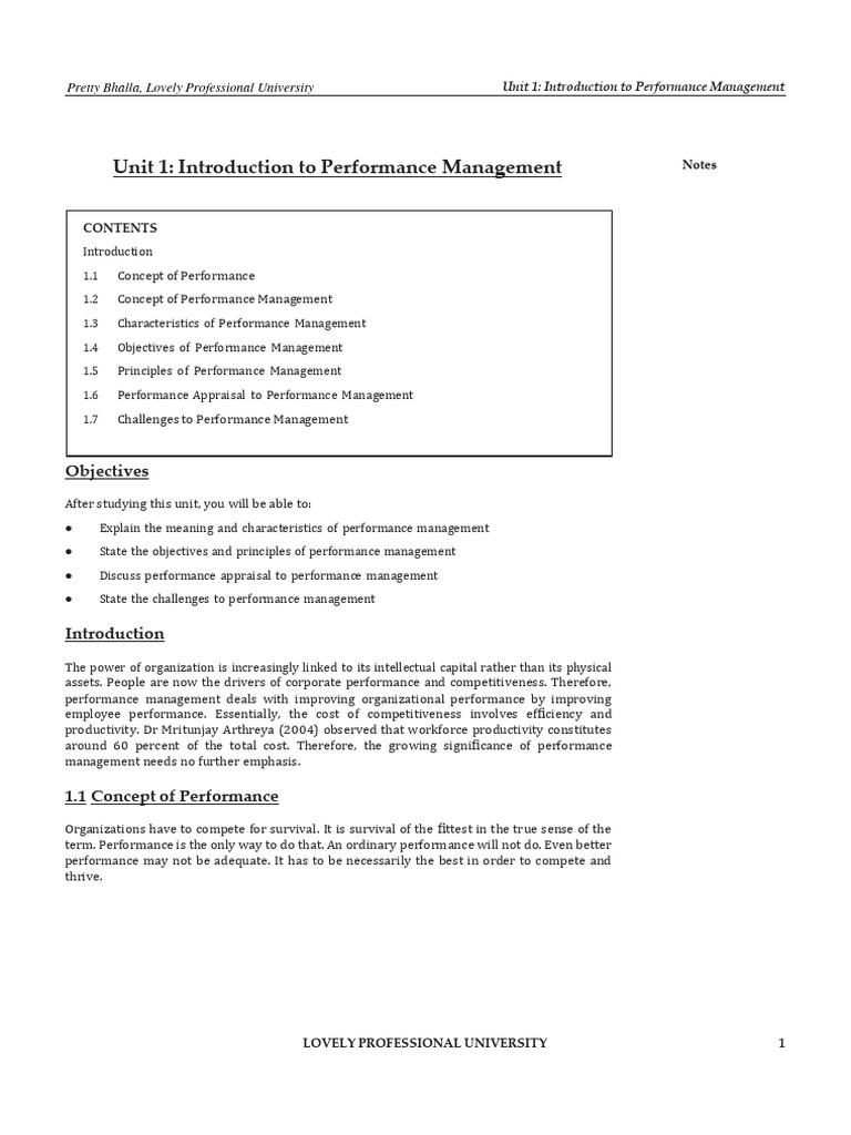 PCM Note | PDF | Performance Management | Goal