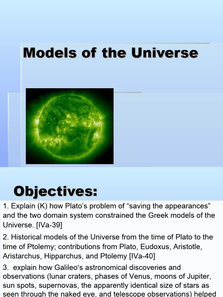 Models of The Universe | PDF | Heliocentrism | Galileo Galilei