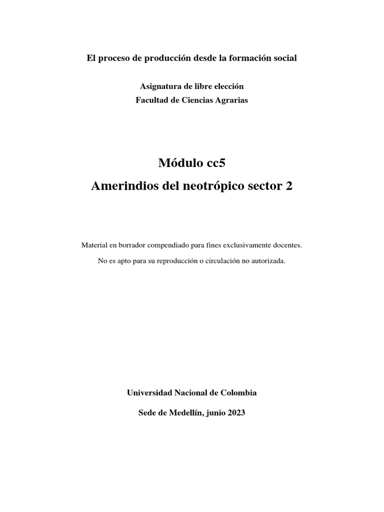 Módulo cc5 Amerindios Del Sector 2 Del Neotrópico | PDF | Colombia ...