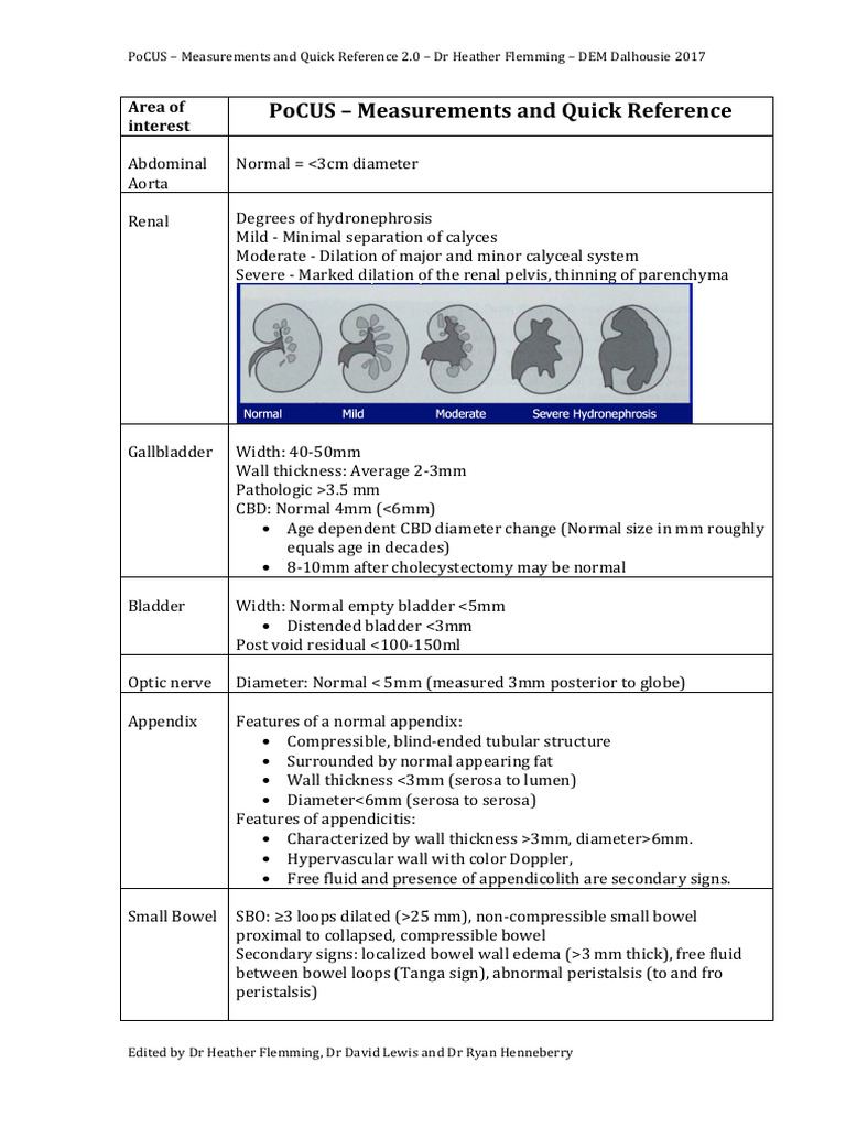 PoCUS-Measurements-and-Quick-Ref | PDF | Heart Valve | Heart