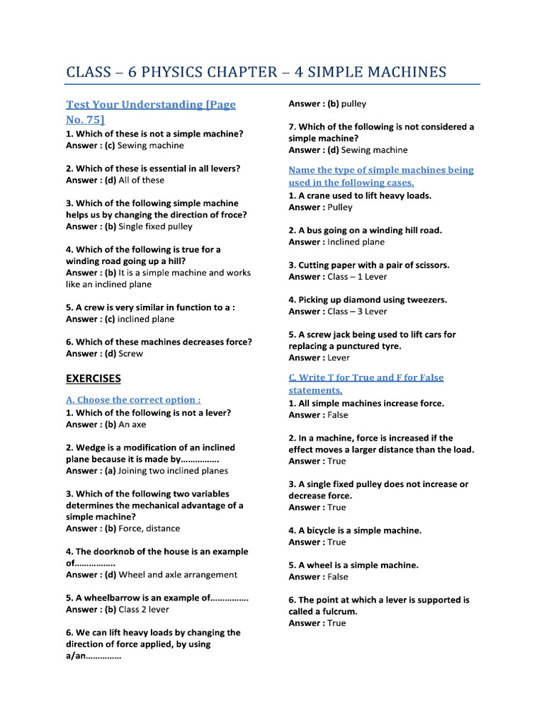 Simple Machines | PDF