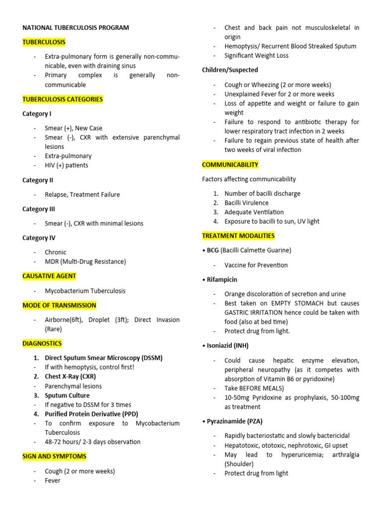 CHN National Tuberculosis Program | PDF | Tuberculosis | Medicine