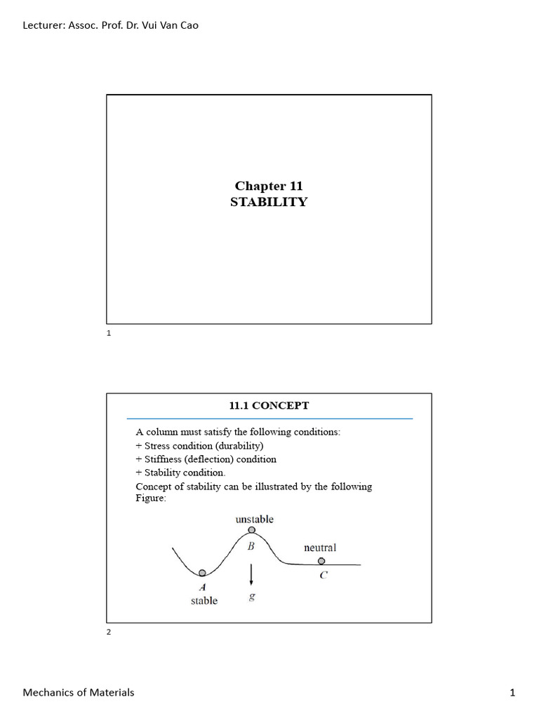 Chapter11 Stability | PDF | Strength Of Materials | Buckling