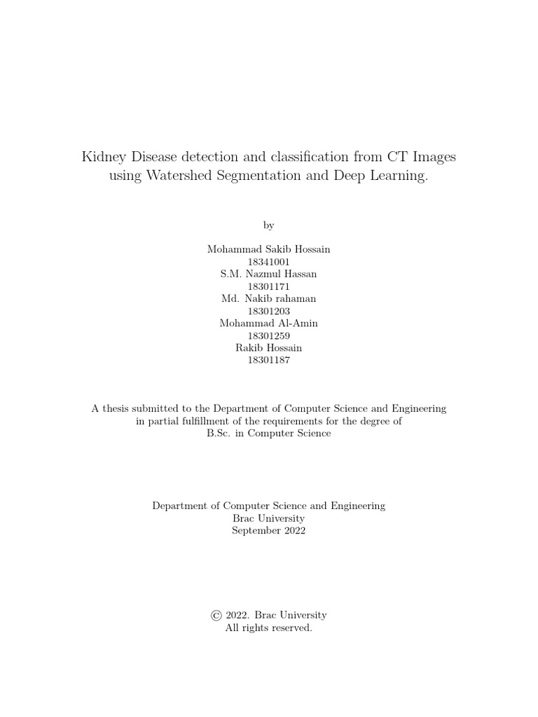 Kidney Disease Detection and Classification From CT Images Using Watershed Segmentation and Deep ...