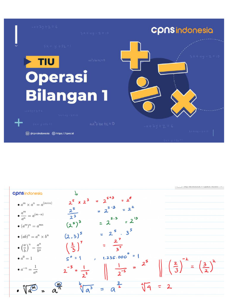 LATIHAN SOAL CPNS TIU - Pembahasan Operasi Bilangan | PDF