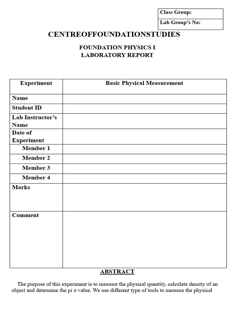 Group Experiment Phy | PDF | Measurement | Weighing Scale