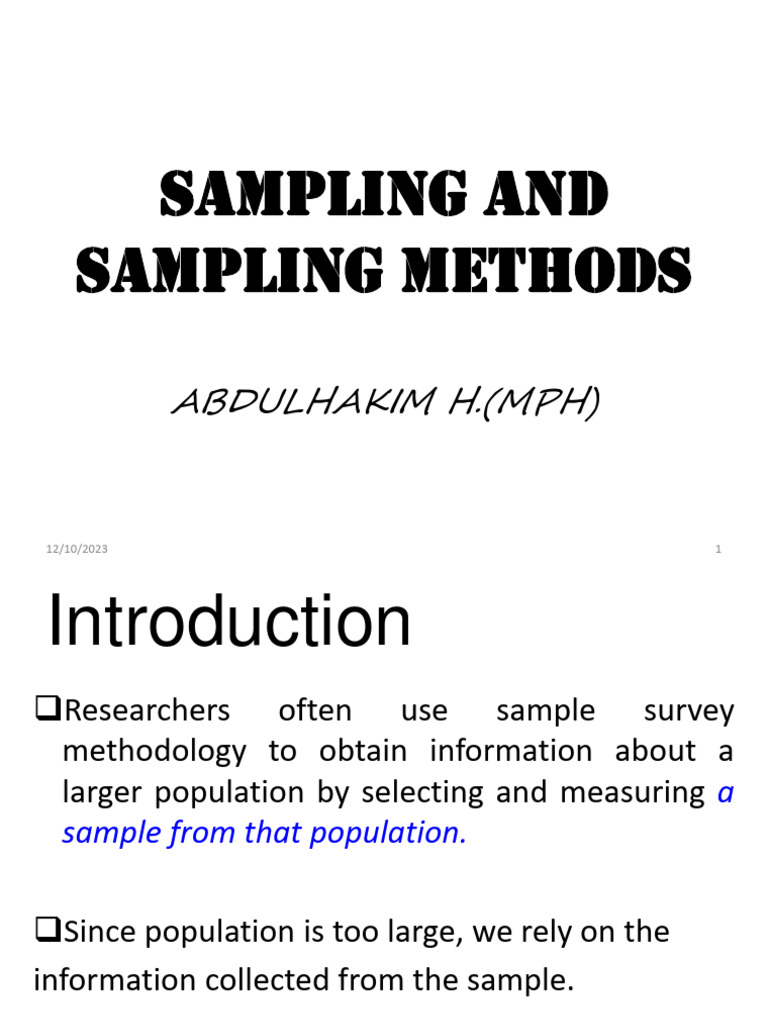 Sampling | PDF | Sampling (Statistics) | Statistics Sampling | PDF | Sampling (Statistics) | Statistics