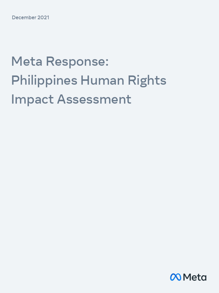 Meta Response Philippines Human Rights Impact Assessment | PDF
