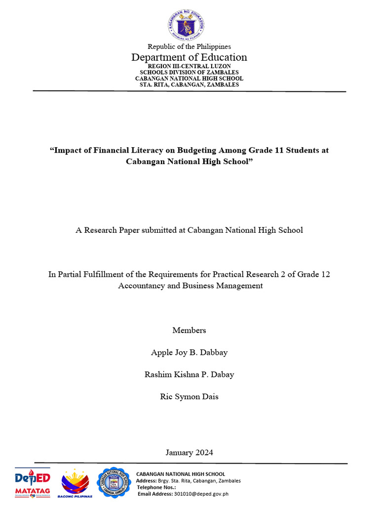 Financial Literacy's Impact on Students | PDF | Survey Methodology ...