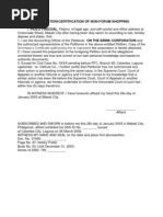 Sample Verification and Certification of Non Forum Shopping | PDF ...