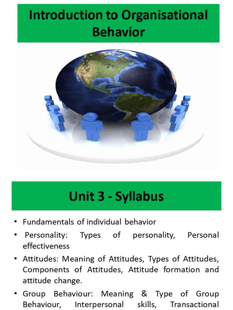 KMBN 101 - MCOB - Unit 3 - Student | PDF | Id | Attitude (Psychology)