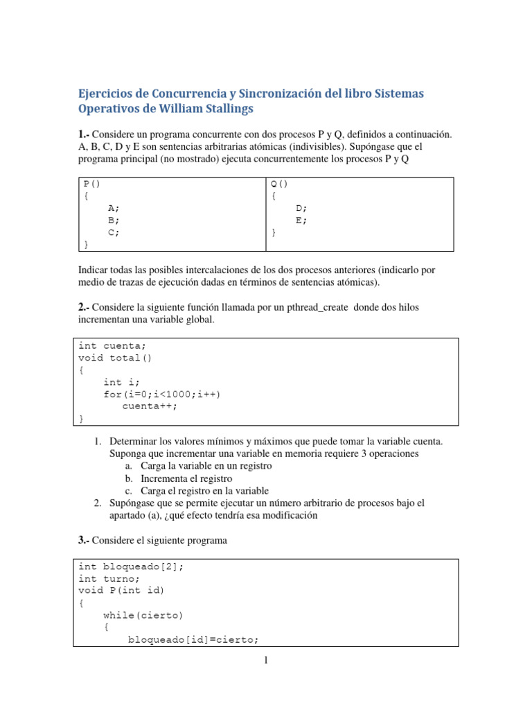Stallings | Descargar gratis PDF | Hilo (Computación) | Concurrencia (informática)