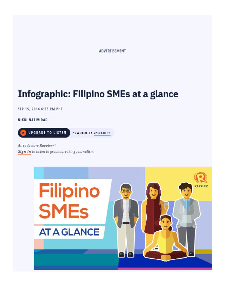 Infographic - Filipino SMEs at A Glance | PDF | Small And Medium Sized ...