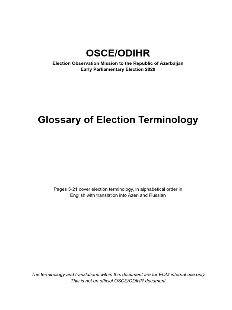 Glossary of Election Terminology AZ - 2020 | PDF