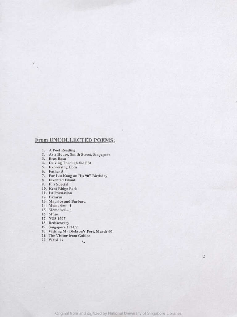 The Poems of Edwin Thumboo | PDF