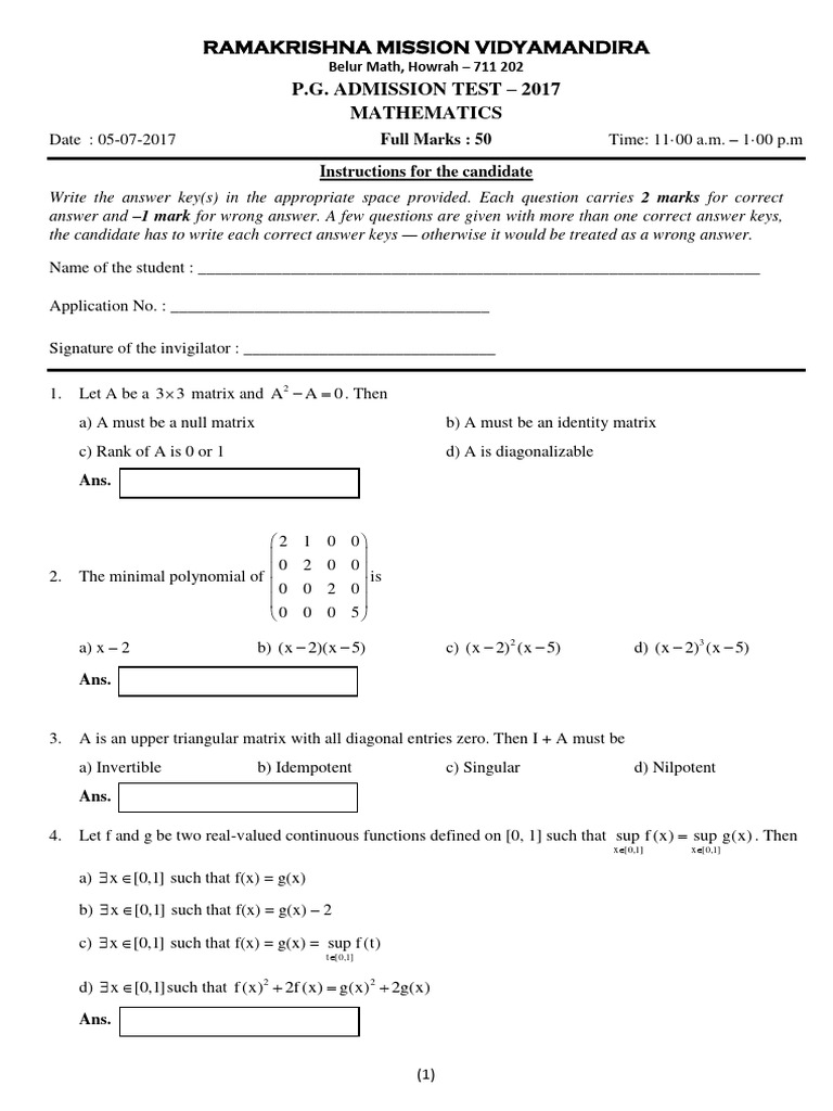 Math PG | PDF | Matrix (Mathematics) | Limit (Mathematics)