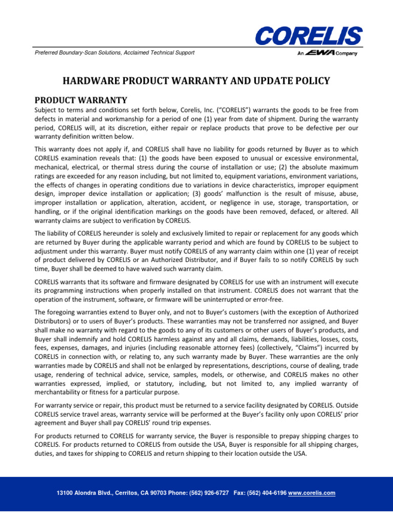 Hardware Warranty and Manual Document | PDF | Private Law | Business Law