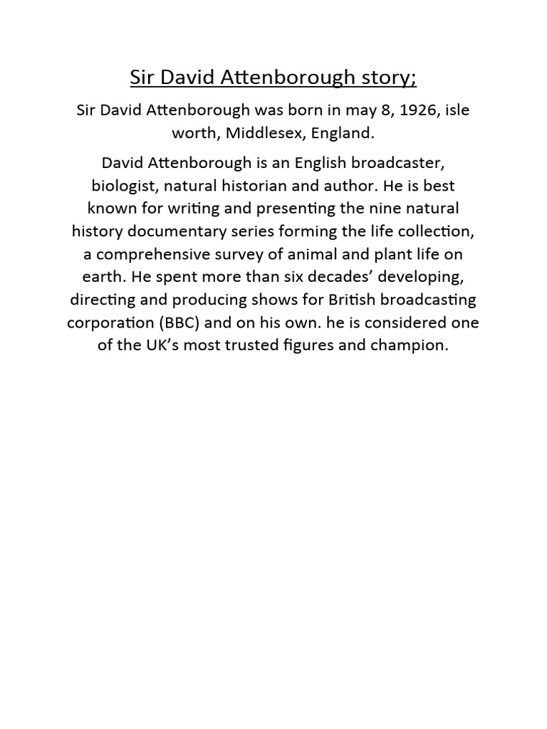 David Attenborough: A Life in Nature | PDF