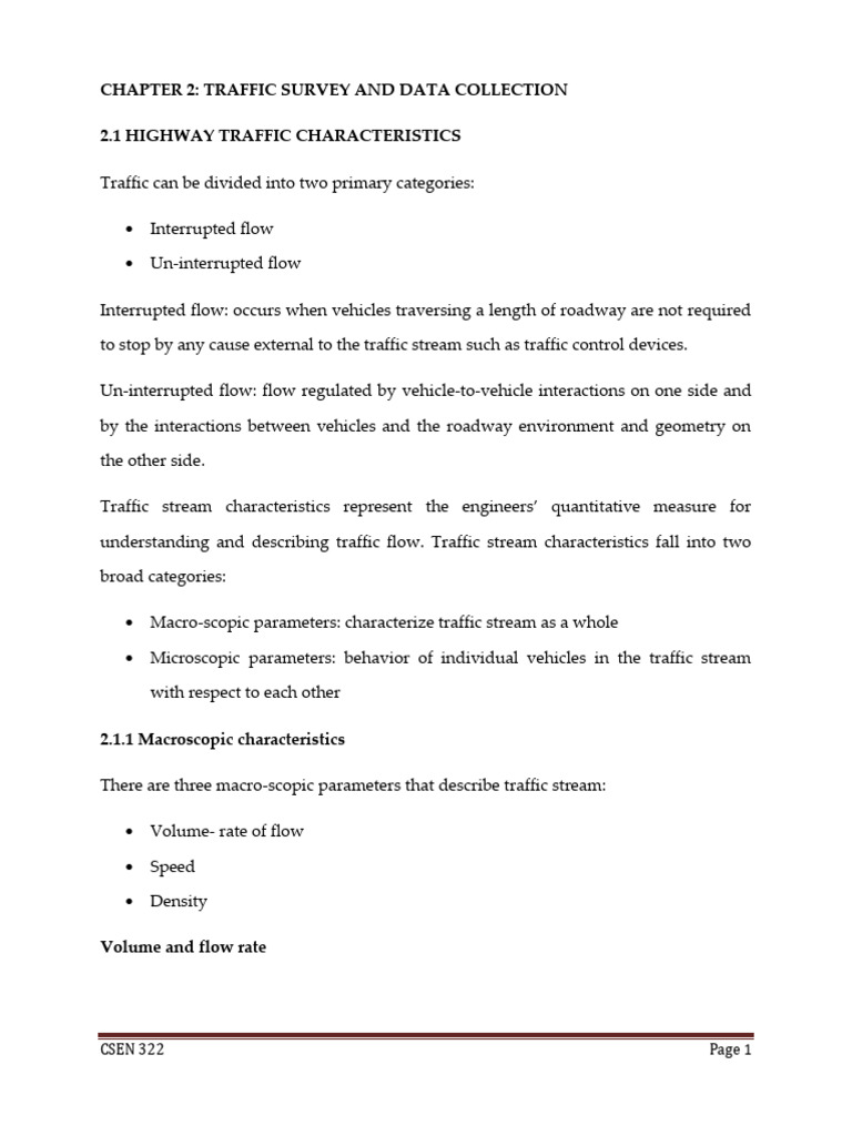 Chapter 2 - Traffic Survey and Data Collection Methods | PDF | Sampling (Statistics) | Traffic