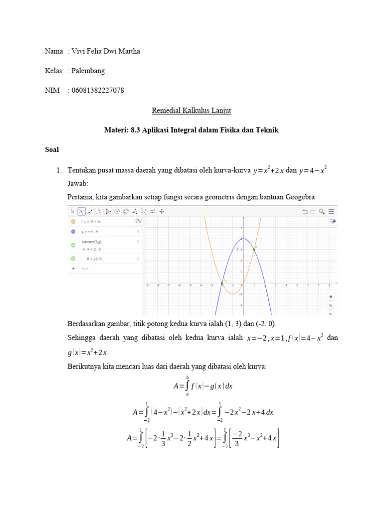 Vivi Felia D.M - Remedial Kalkulus Lanjut | PDF