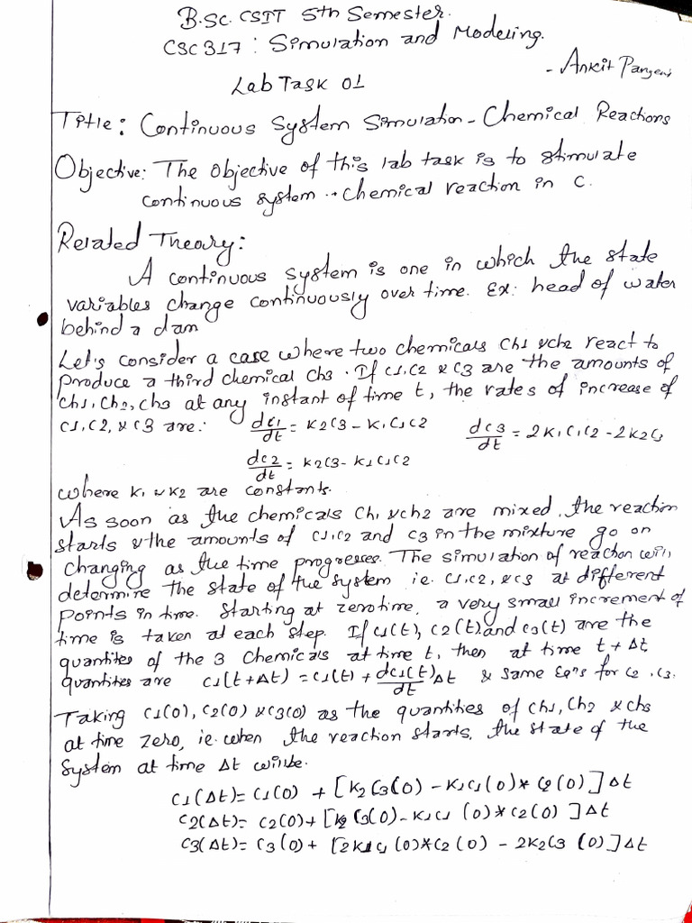 Simulation Modeling Lab Report Ankit Pangeni 1 | PDF