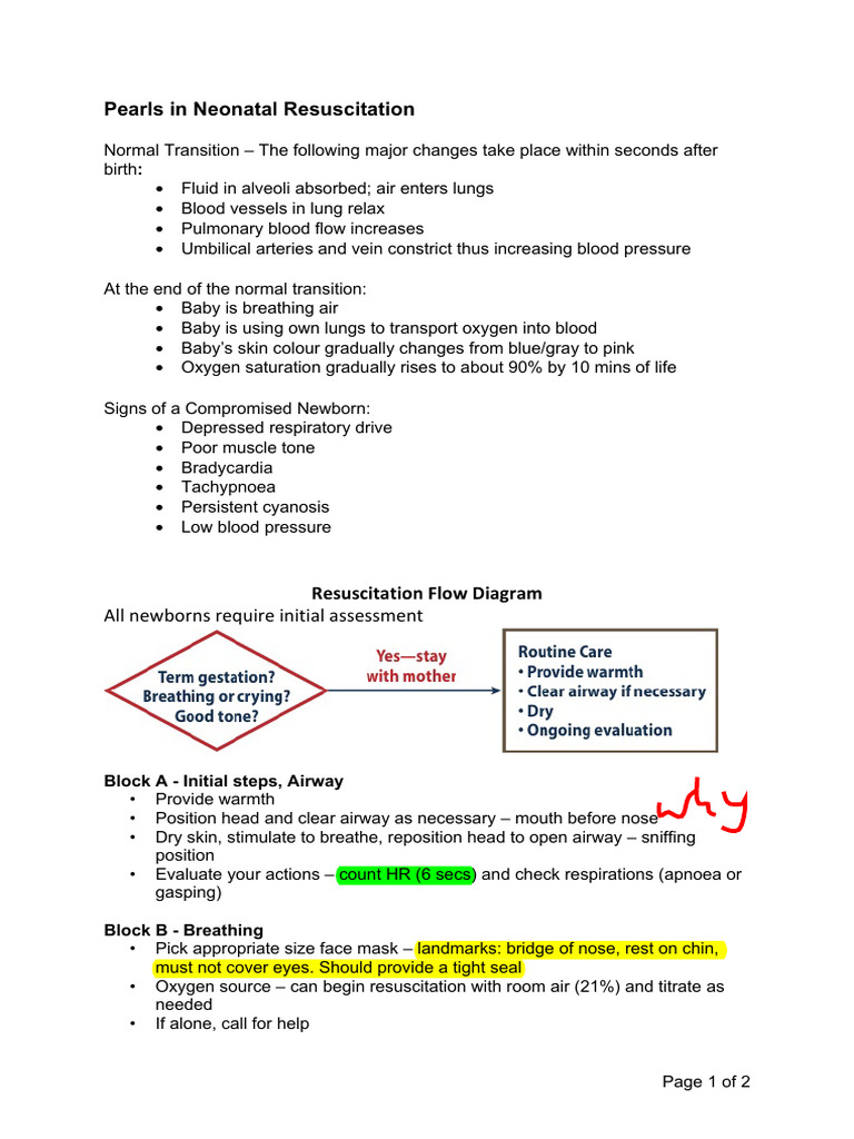 Newborn Resuscitation Guidelines | PDF | Breathing | Cardiopulmonary ...