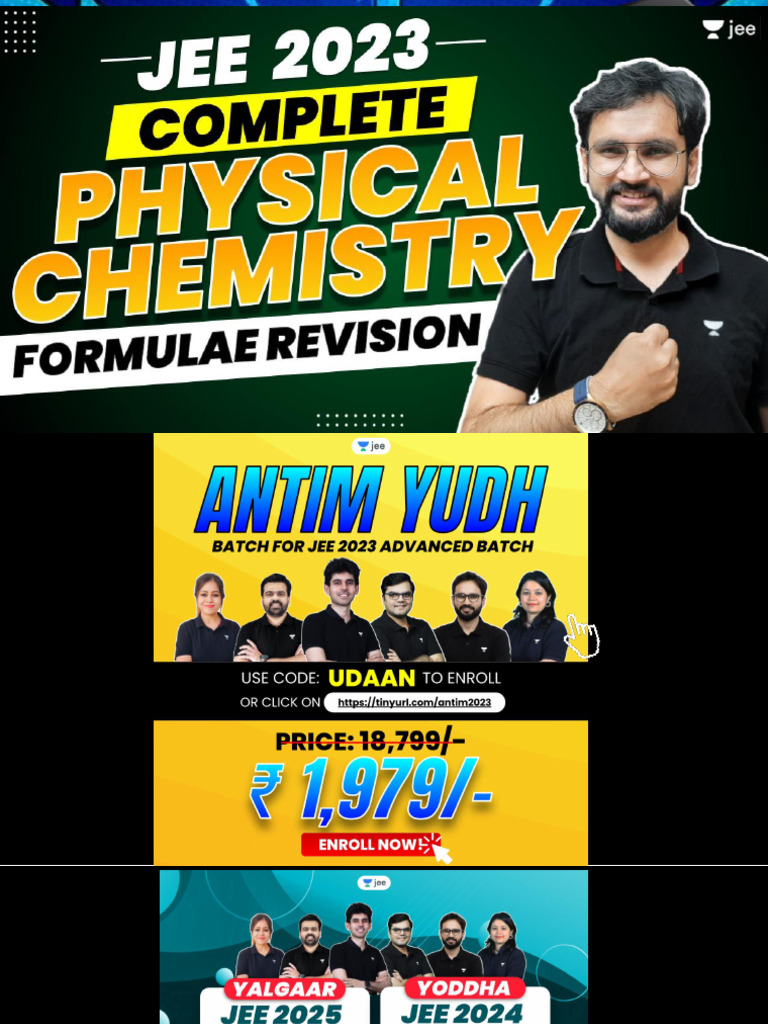 Complete Physical Chemistry Formula Revision-5 April | PDF | Reaction ...