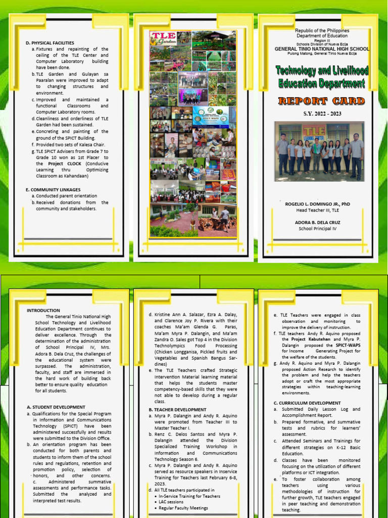TLE Report Card 22 23 | Download Free PDF | Educational Technology | Learning