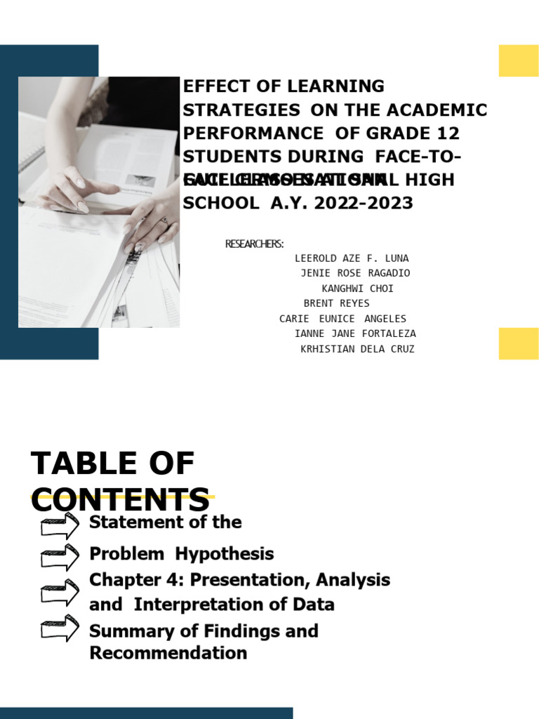 Learning Strategies Impact on Grade 12 Performance | PDF | Learning | Metacognition