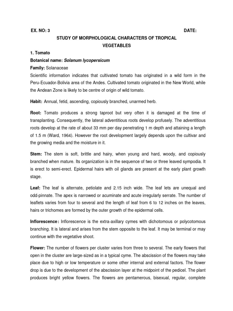 HOR 211 2022 Batch EX NO. 3 | PDF | Flowers | Cucurbita