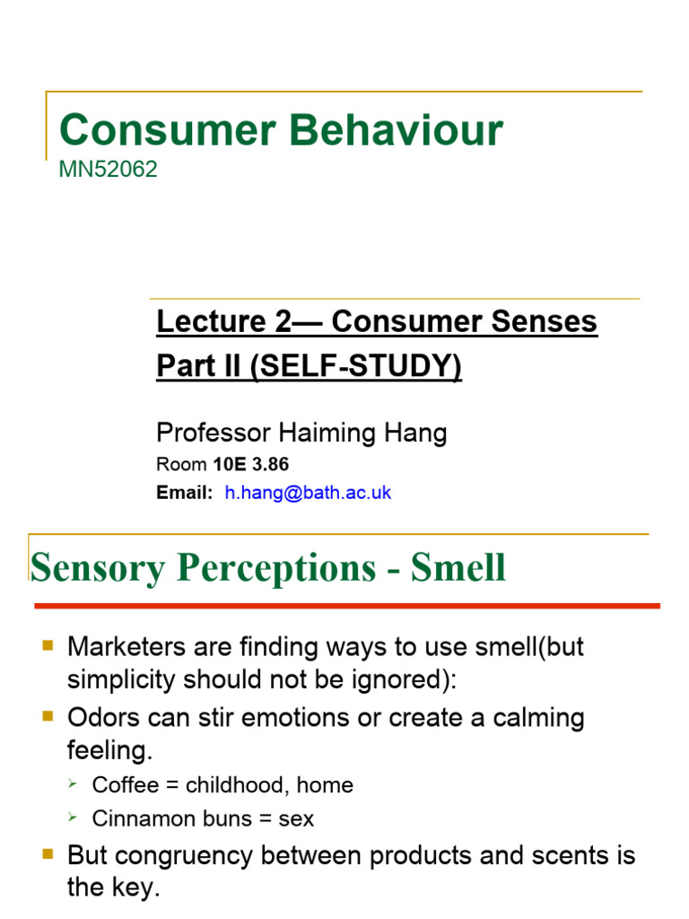Consumer Psychology (MN50582) - Lecture 2-Part II | PDF | Perception ... Consumer Psychology (MN50582) - Lecture 2-Part II | PDF | Perception ...