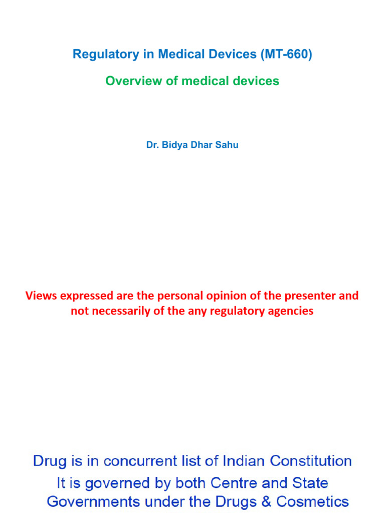 Class 1 Medical Devices Overview | PDF | Medical Device | Medical Diagnosis