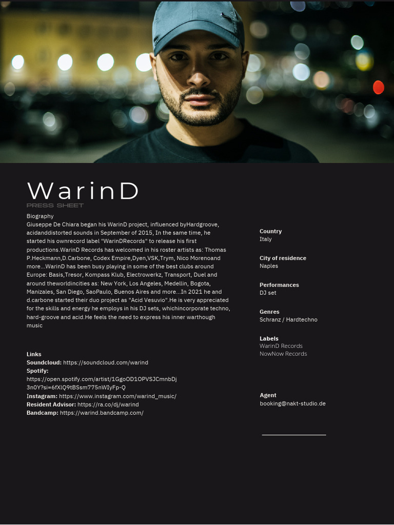 WarinD Technical & Hospitality Rider | PDF | Electronics | Sound Production